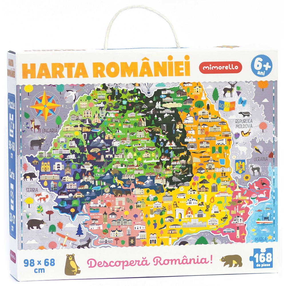 Puzzle Mimorello - Harta Romaniei, 168 piese - eMAG.ro