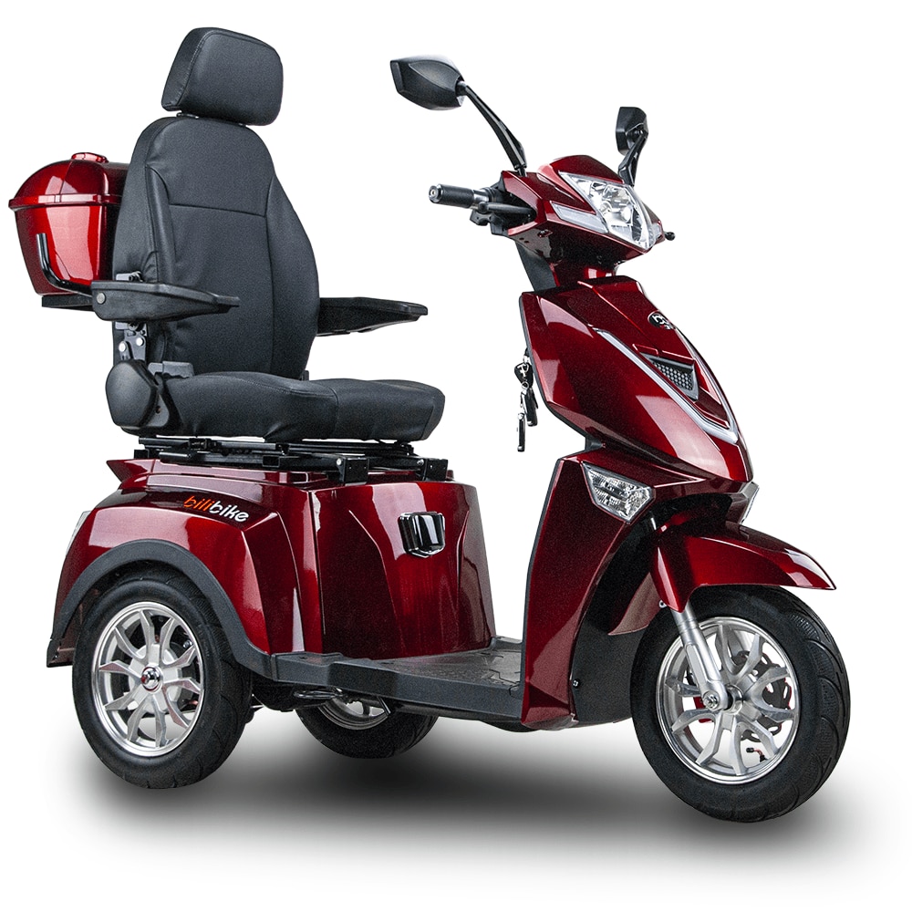 Scuter electric. BILI BIKE. 3 roti. LED. USB. rosu. 60km autonomie ...