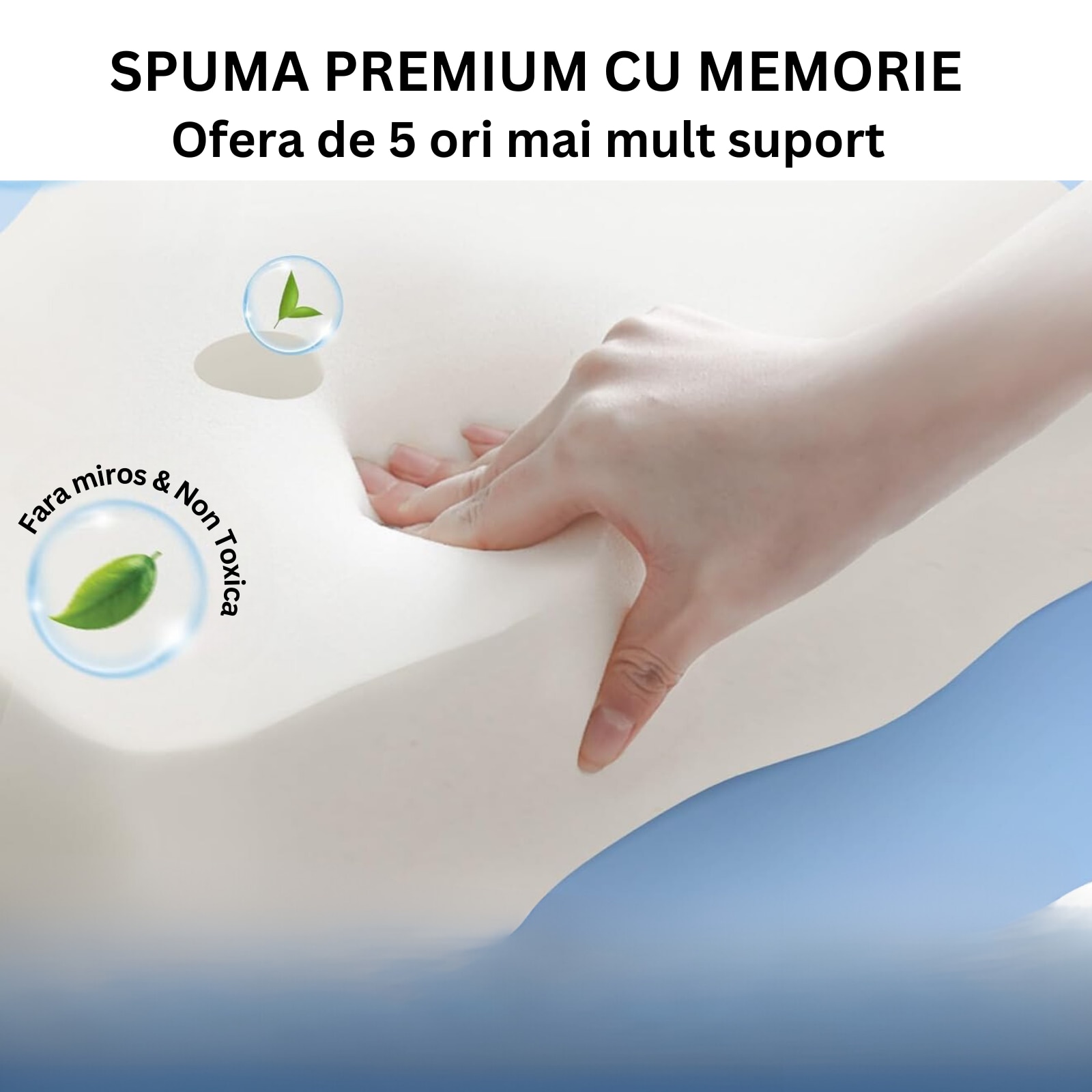 Perna Ortopedica pentru Dormit Infiniteea™, Spuma cu Memorie, Suport ...