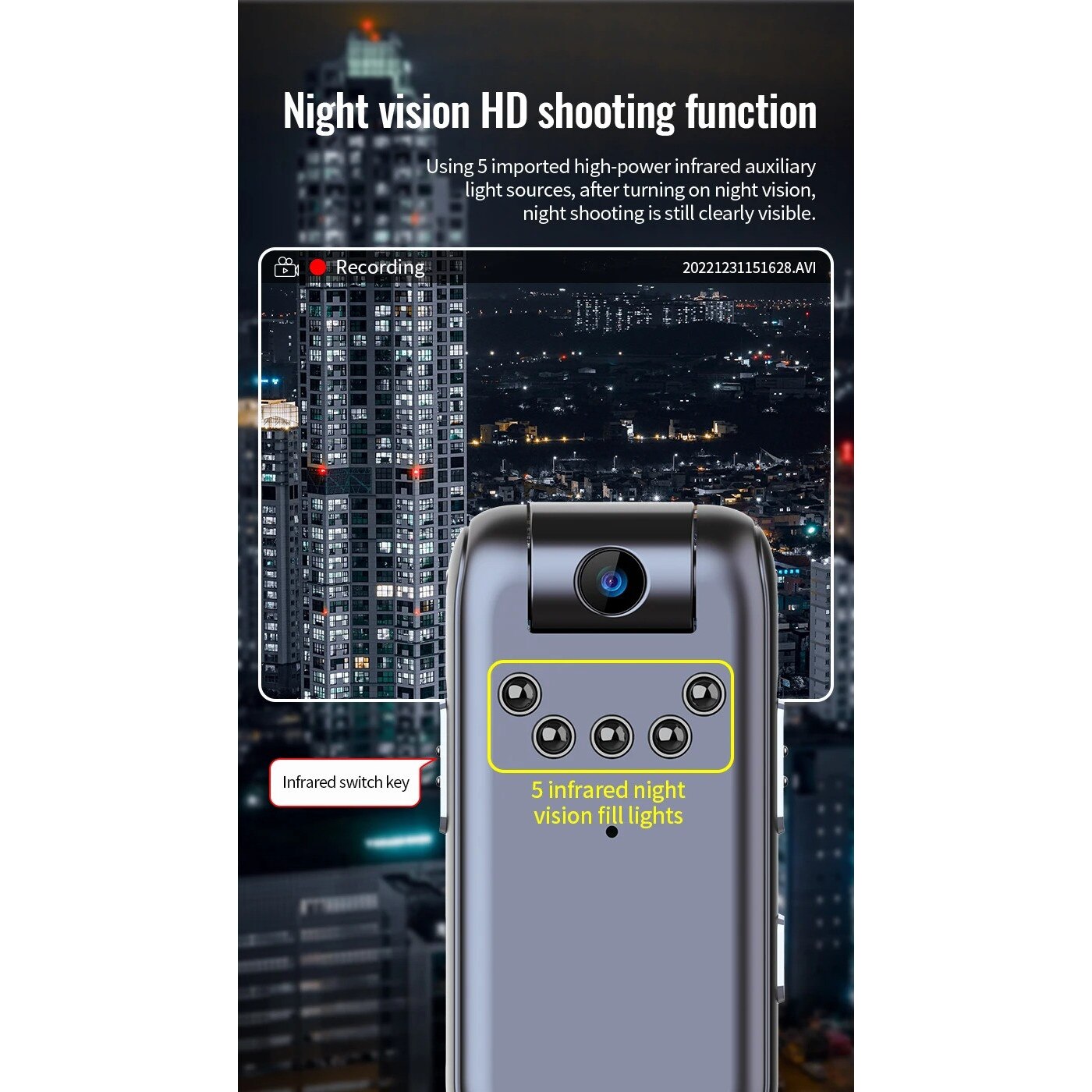 Mini Camera Video Portabila Si Reportofon, IMODIX®, Rezolutie 1080p HD ...