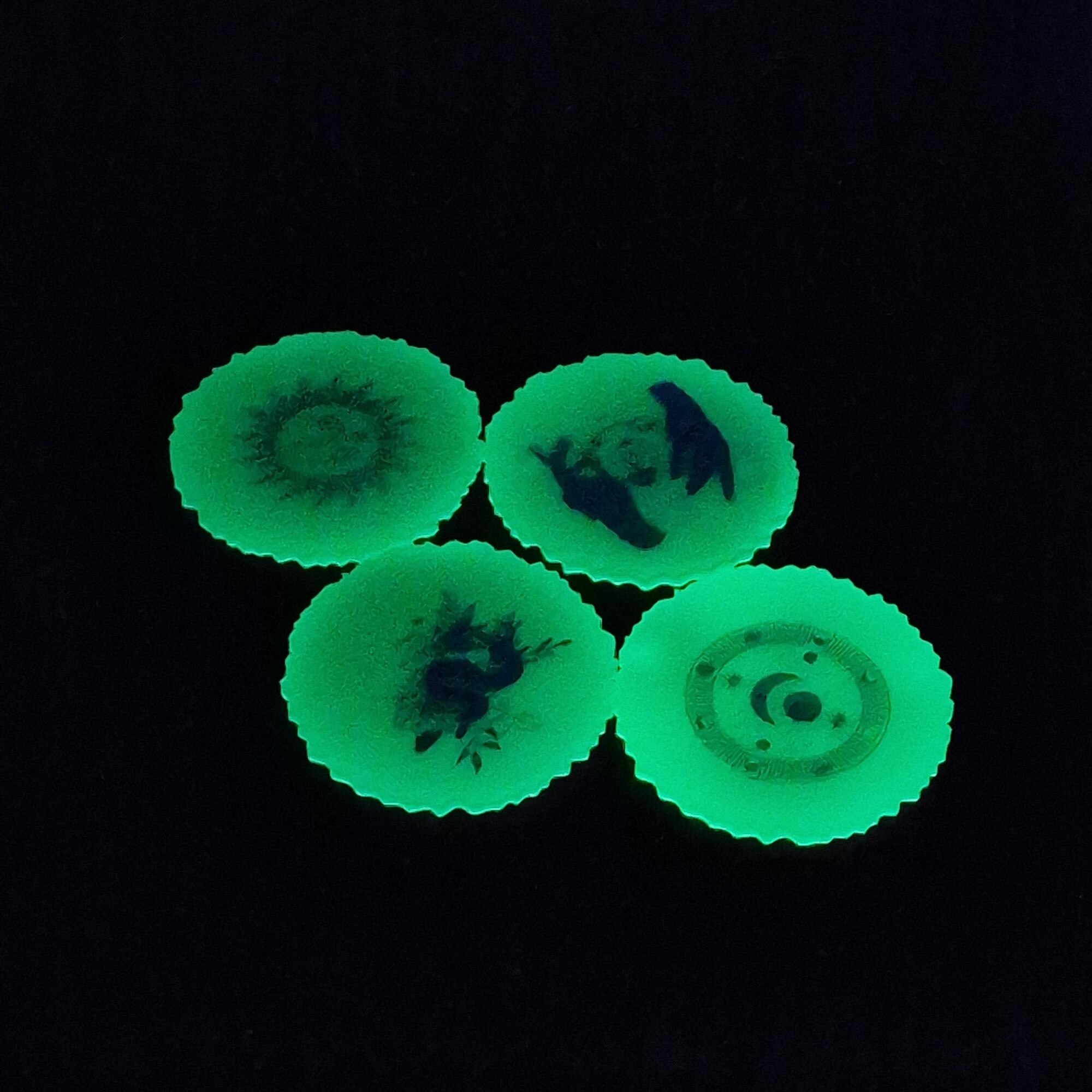 Set 4x suporturi de pahare rotunde verde fosforescent 86x86x6mm - eMAG.ro