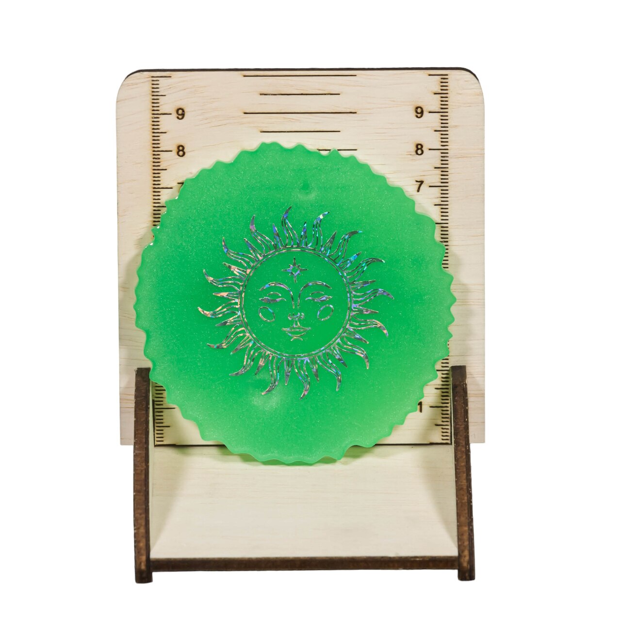 Set 4x suporturi de pahare rotunde verde fosforescent 86x86x6mm - eMAG.ro