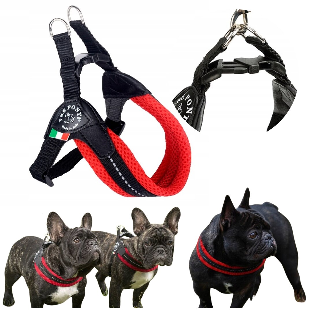 Ham pentru caine, Easy Fit reglabil, plasa respirabila, rosu, 54-69cm ...