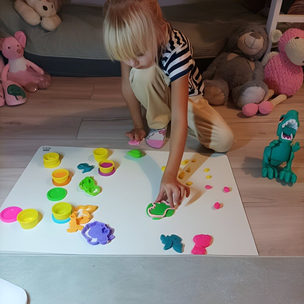 Set Dinozaur cu Plastilina Velixo®, Instrumente de Modelare, 6 Culori ...