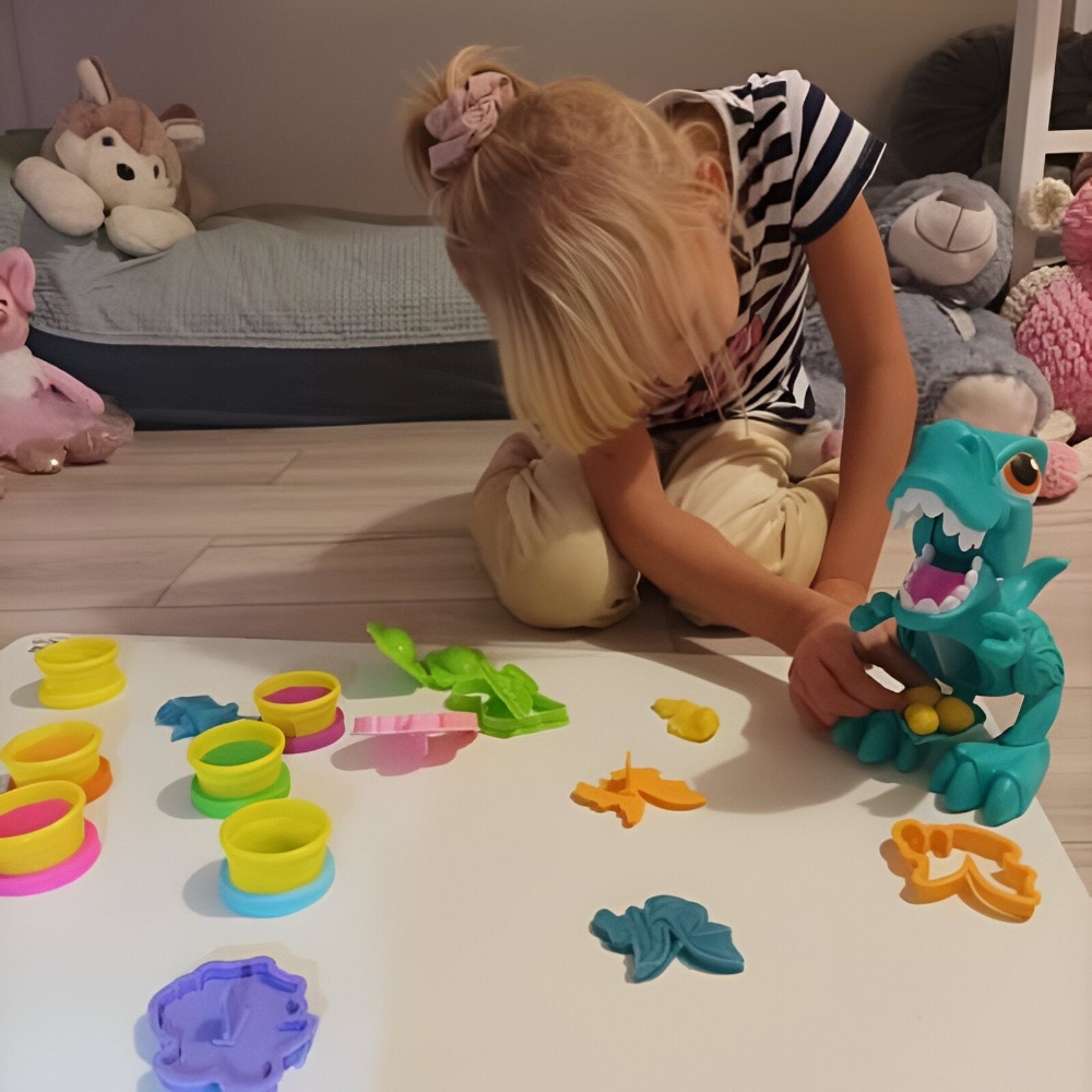 Set Dinozaur cu Plastilina Velixo®, Instrumente de Modelare, 6 Culori ...