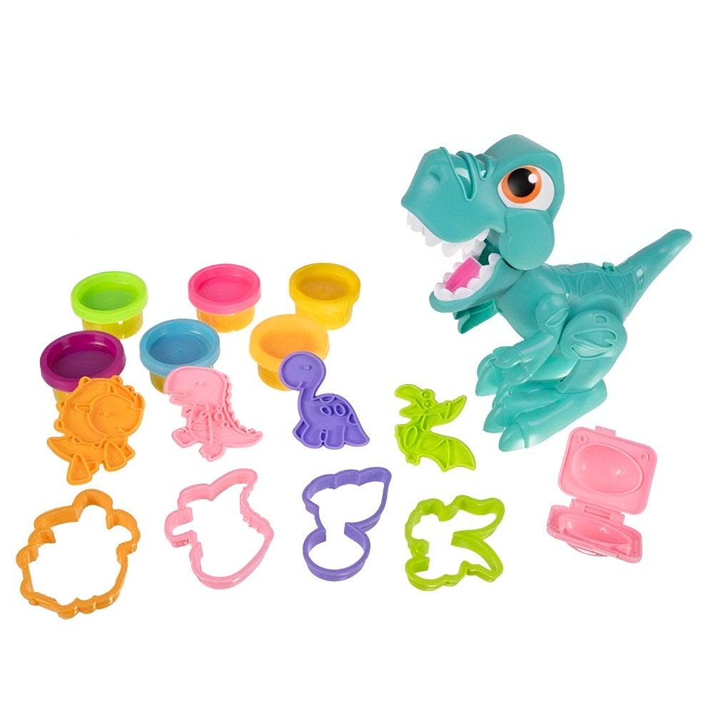 Set Dinozaur cu Plastilina Velixo®, Instrumente de Modelare, 6 Culori ...