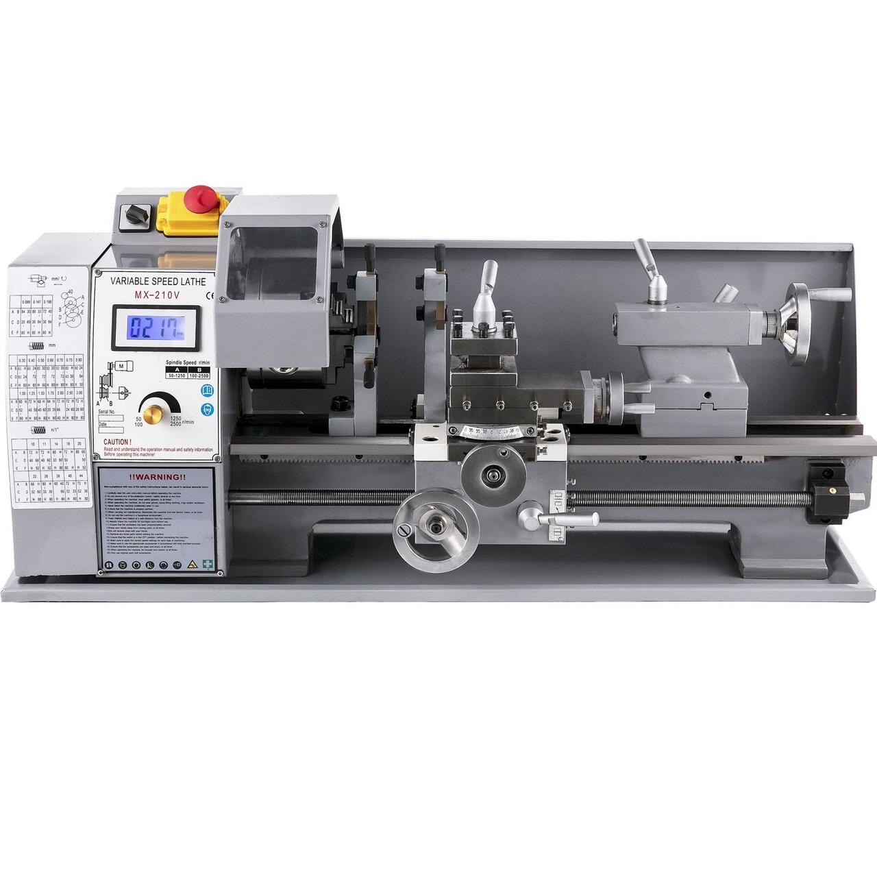 Mini strung pentru metal Vevor 1100 W, Distanta dintre centre 400 mm, 0 ...