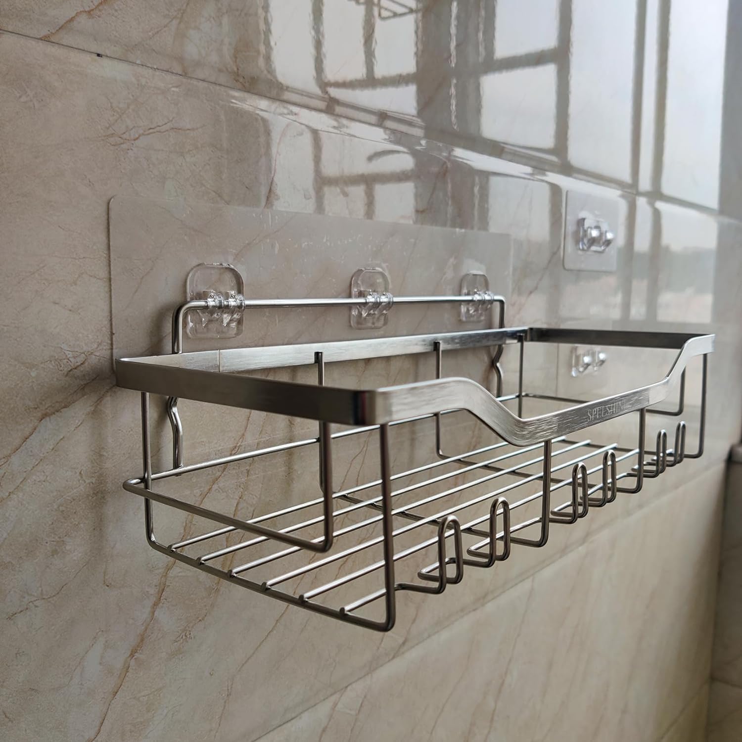 Suport de dus cu carlige, Inox, Argintiu - eMAG.ro
