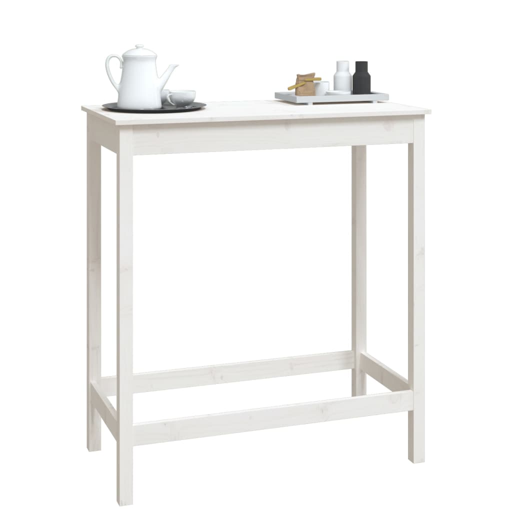 Masa de bar, Lemn, 100x50x110 cm, Inalta, Alb - eMAG.ro