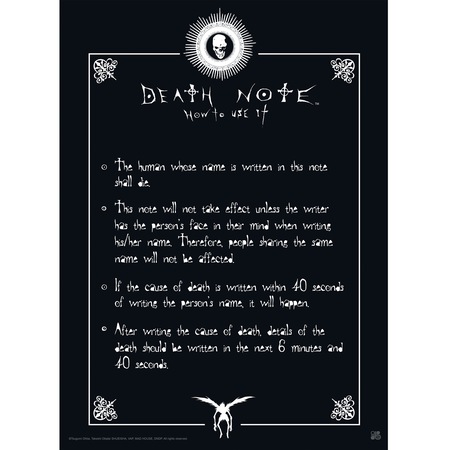 Poster DEATH NOTE, Rules, 52x38 cm - eMAG.ro