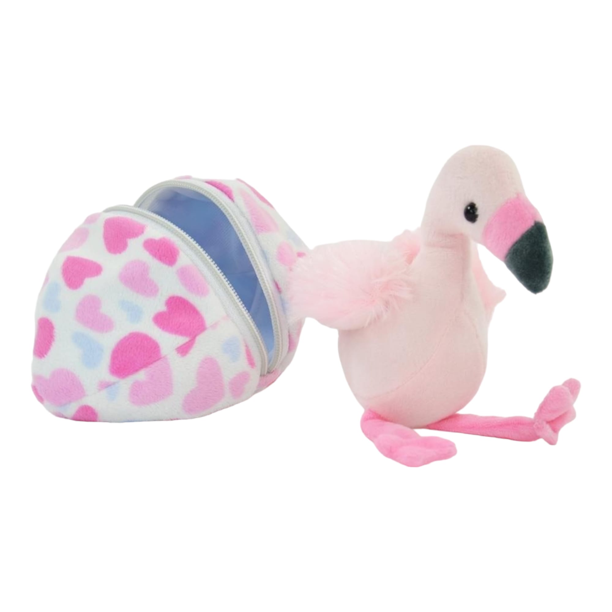Jucarie de plus Malvys®, Ou cu surpriza, Flamingo Flufy, Roz, 15 cm ...