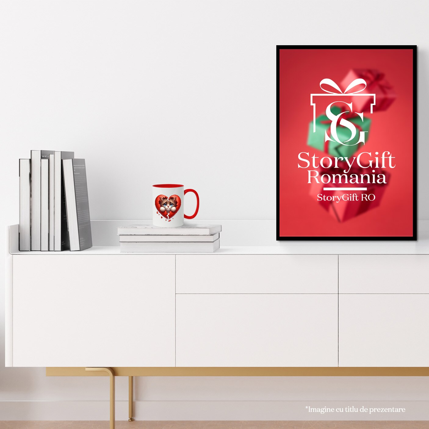 Cana cu o pisicuta trista care lacrimeaza, ilustratie, inima rupta ...