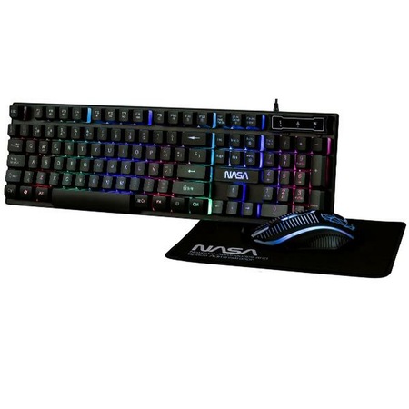 Tastatura + mouse gaming, Nasa, Negru - eMAG.ro