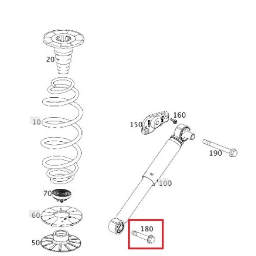 Surub amortizator inferior, Mercedes, Compatibil cu VITO W447/W448 ...