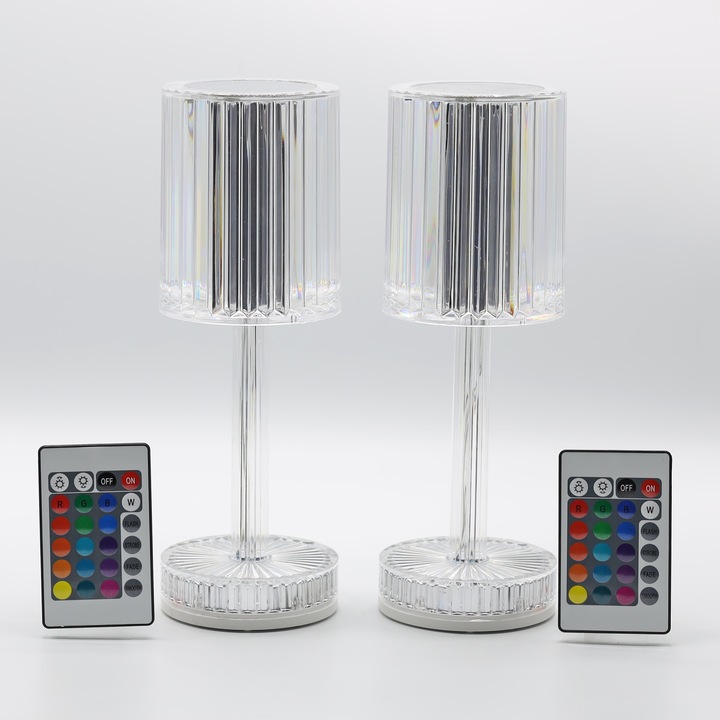 Set 2 Veioze Ambientale LED "Aurora" - cu Control Tactil 3 Temperaturi ...