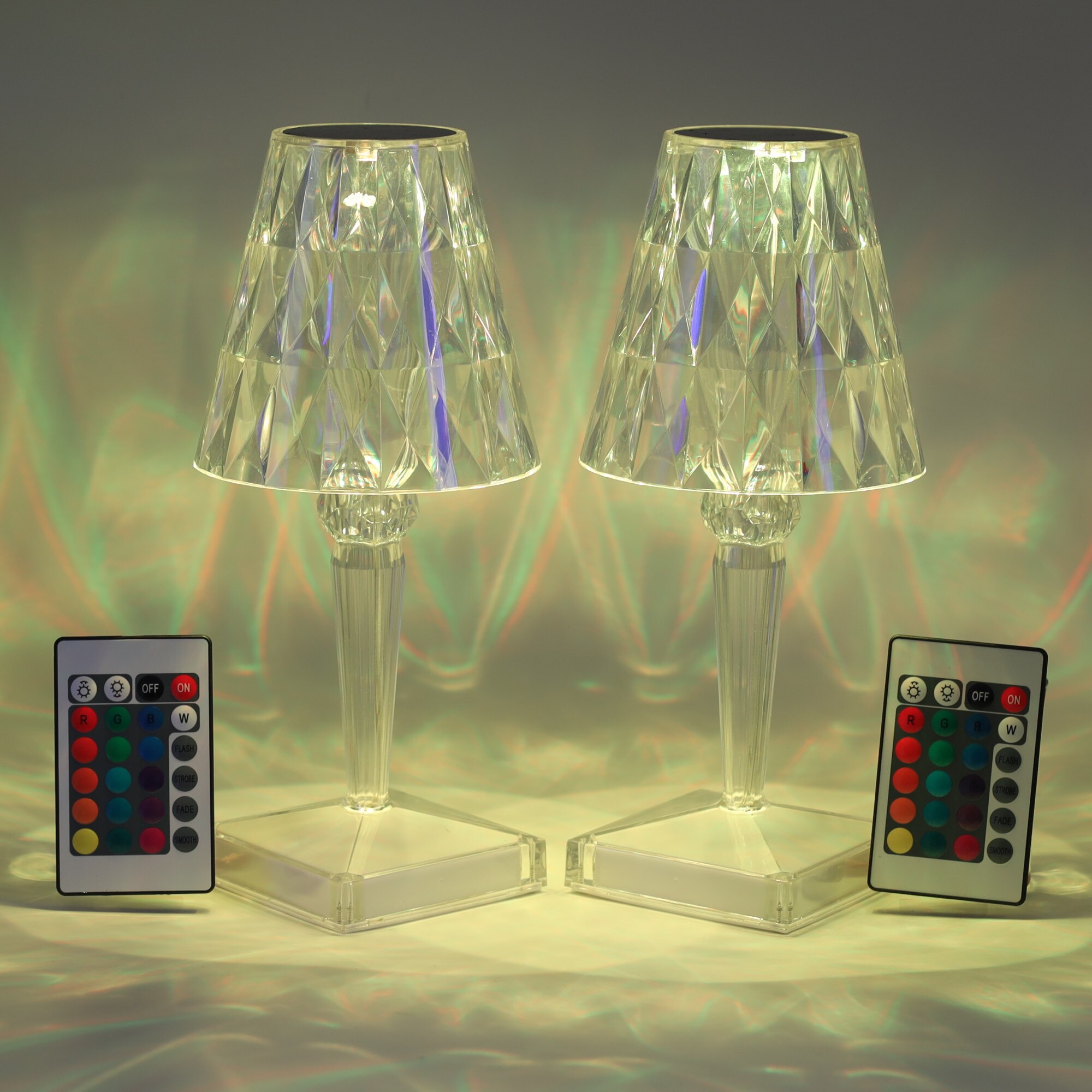 Set 2 Veioze Ambientale LED "Genova" - cu Control Tactil 3 Temperaturi ...