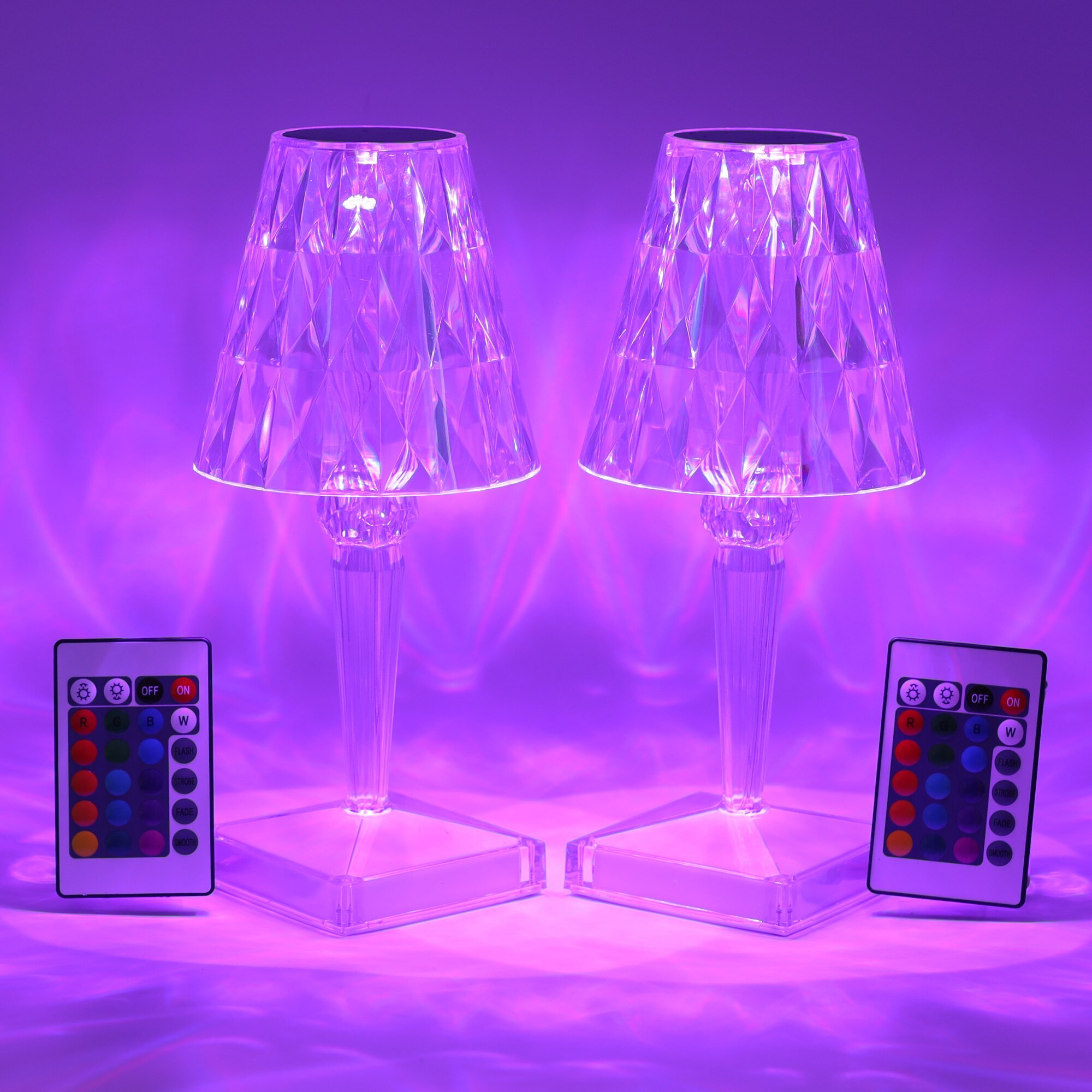 Set 2 Veioze Ambientale LED "Genova" - cu Control Tactil 3 Temperaturi ...