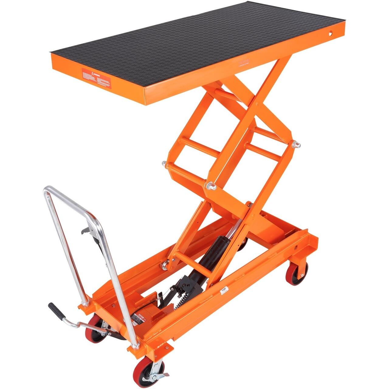Carucior hidraulic cu platforma 120x 60 cm, Vevor max 800 kg, Inaltime ...