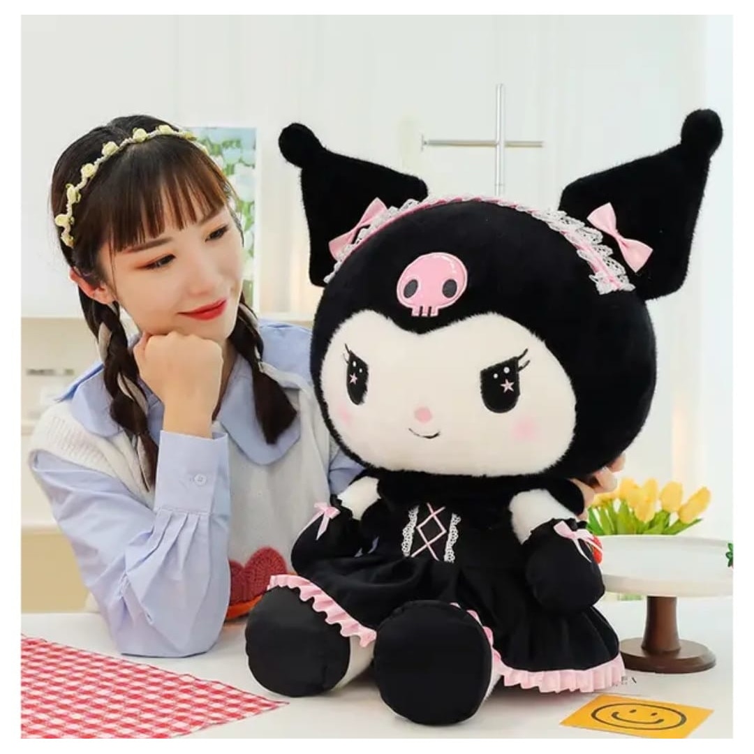 Papusa de plus, Kuromi din seria Hello Kitty Sanrio, 50 cm - eMAG.ro