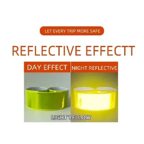 Светлоотразителна лента, жълта със самозаключваща се система, 40 x 3 cm ...