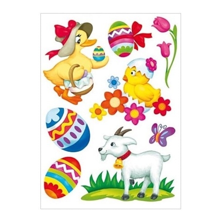 Sticker geam cu motive de Pasti - puisori, oua, ied, 20 x 30 cm - eMAG.ro