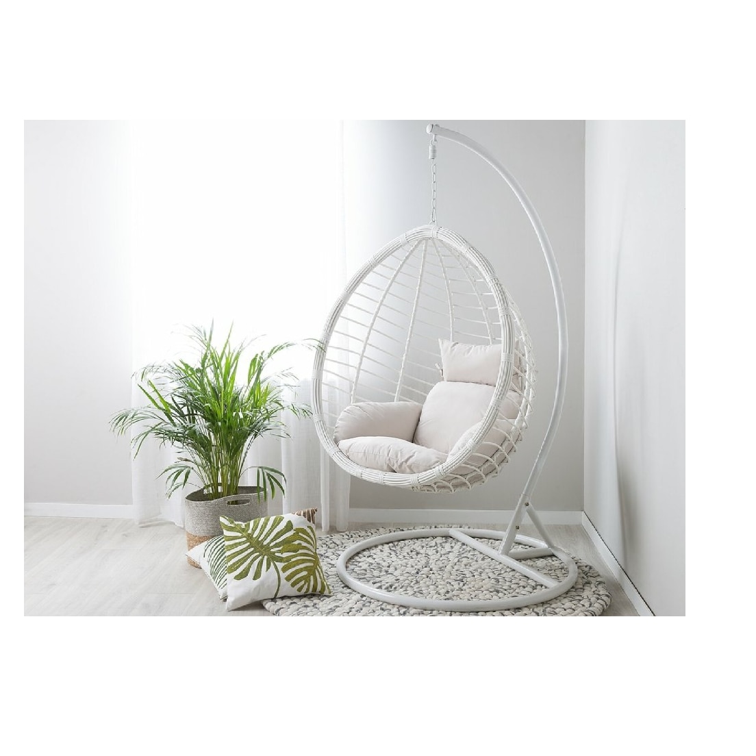 Leagan tip cuib JRH cu suport inclus alb, perna alb, greutate suportata ...