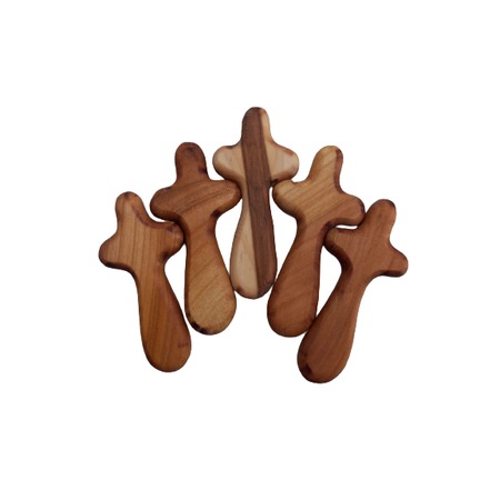 Set 5 Cruci Pentru Rugaciune, Comfort/Holding Cross, Realizate Din Lemn ...