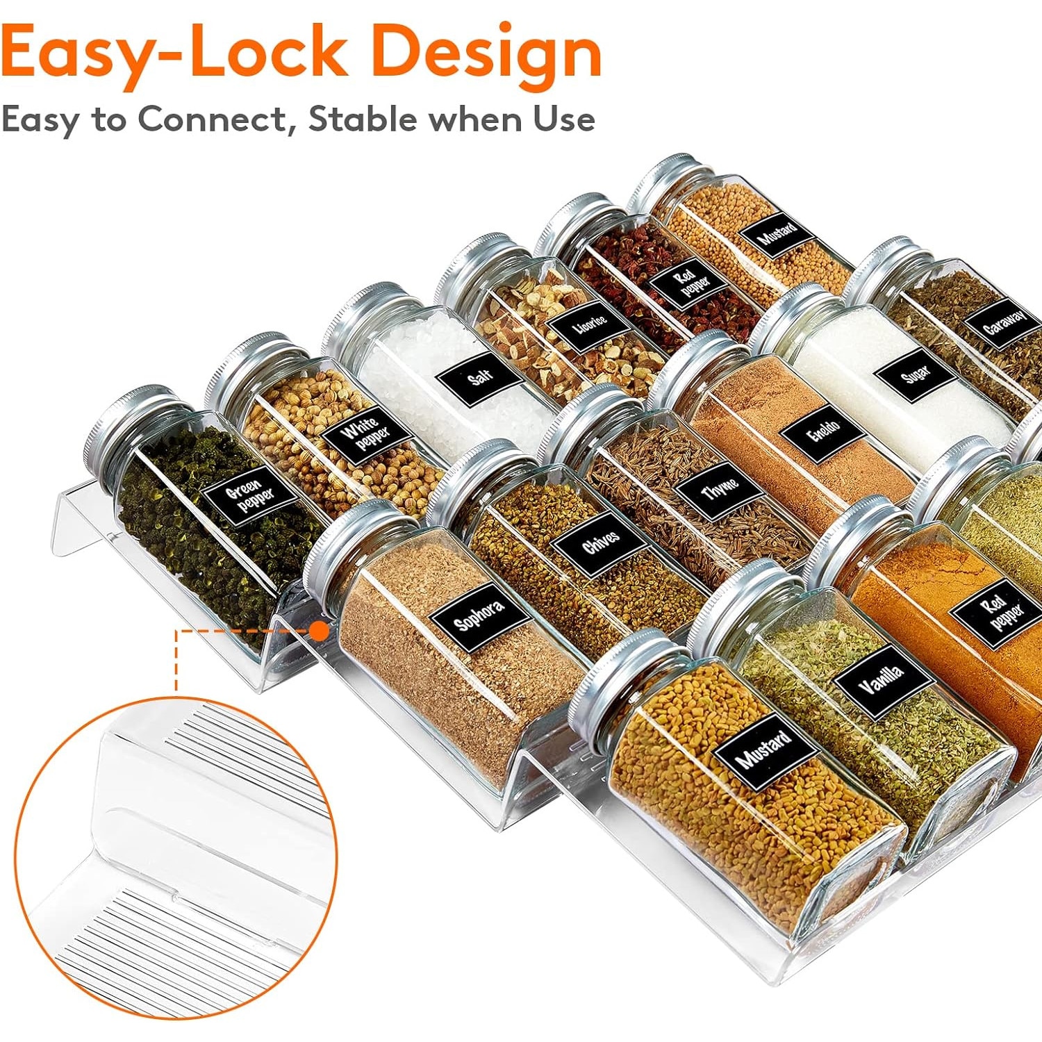 Organizator de Sertar pentru Condimente Lifewit, din Plastic, Reglabil ...