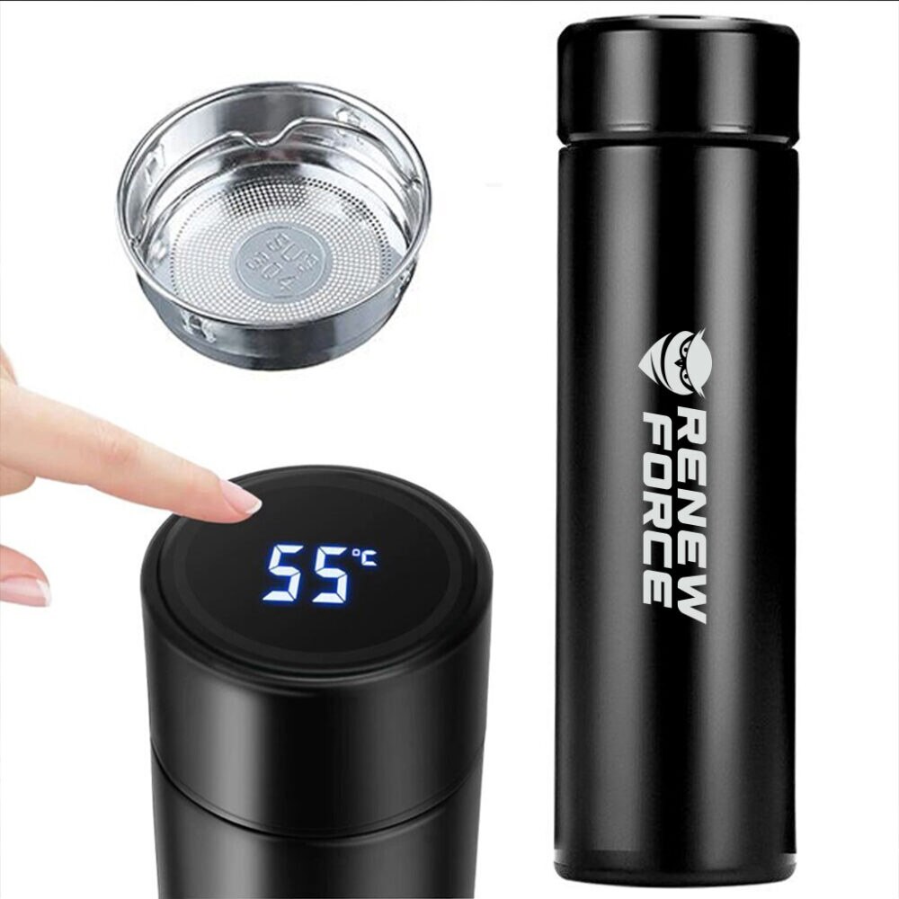 Termos inteligent din otel inoxidabil cu ecran tactil, Renew Force, din ...