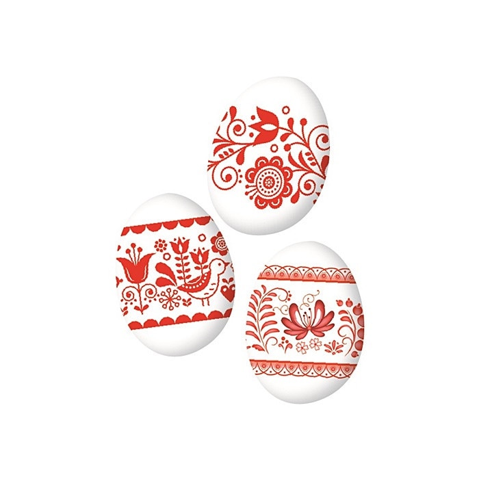 Set 12 folii termice pentru oua de Pasti - motive florale rosii - eMAG.ro