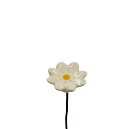 Floare Ceramica, Margareta Mini, Alb - eMAG.ro