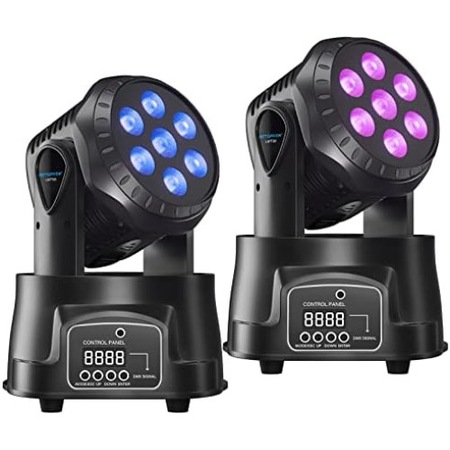 Set 2 proiectoare lumini DJ, Ormromra, Plastic, LM70S, LED RGBW 4-in-1 ...