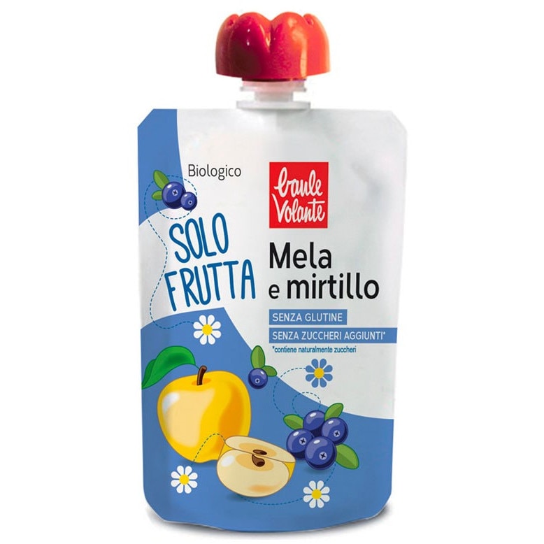 Piure de mere si afine, fara gluten, fara zahar adaugat, Baule Volante ...