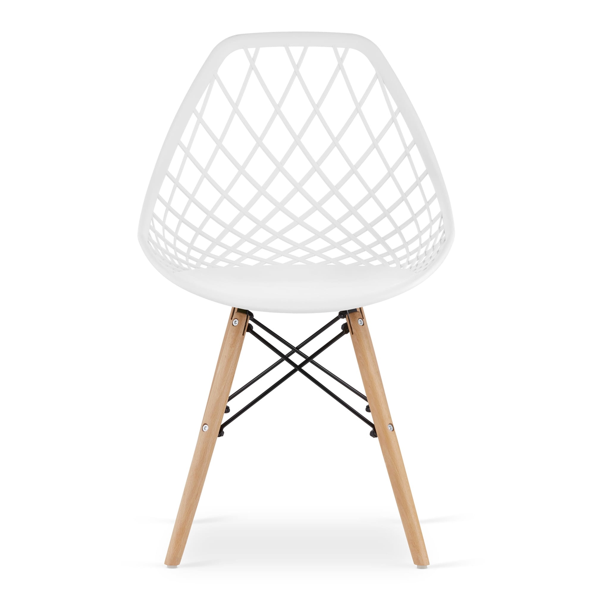 Set 3 scaune Sakai, Polipropilena/Lemn, 60x50x50 cm, Alb/Natur - eMAG.ro