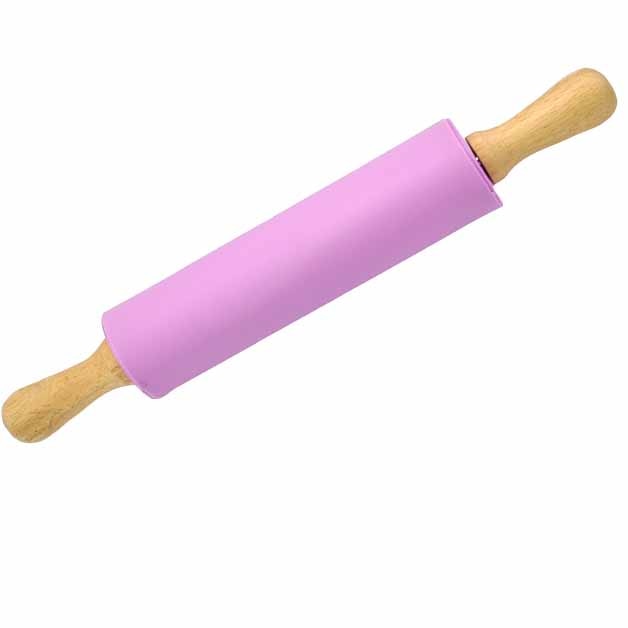 Sucitor silicon si maner din lemn, lila, 38 cm - eMAG.ro