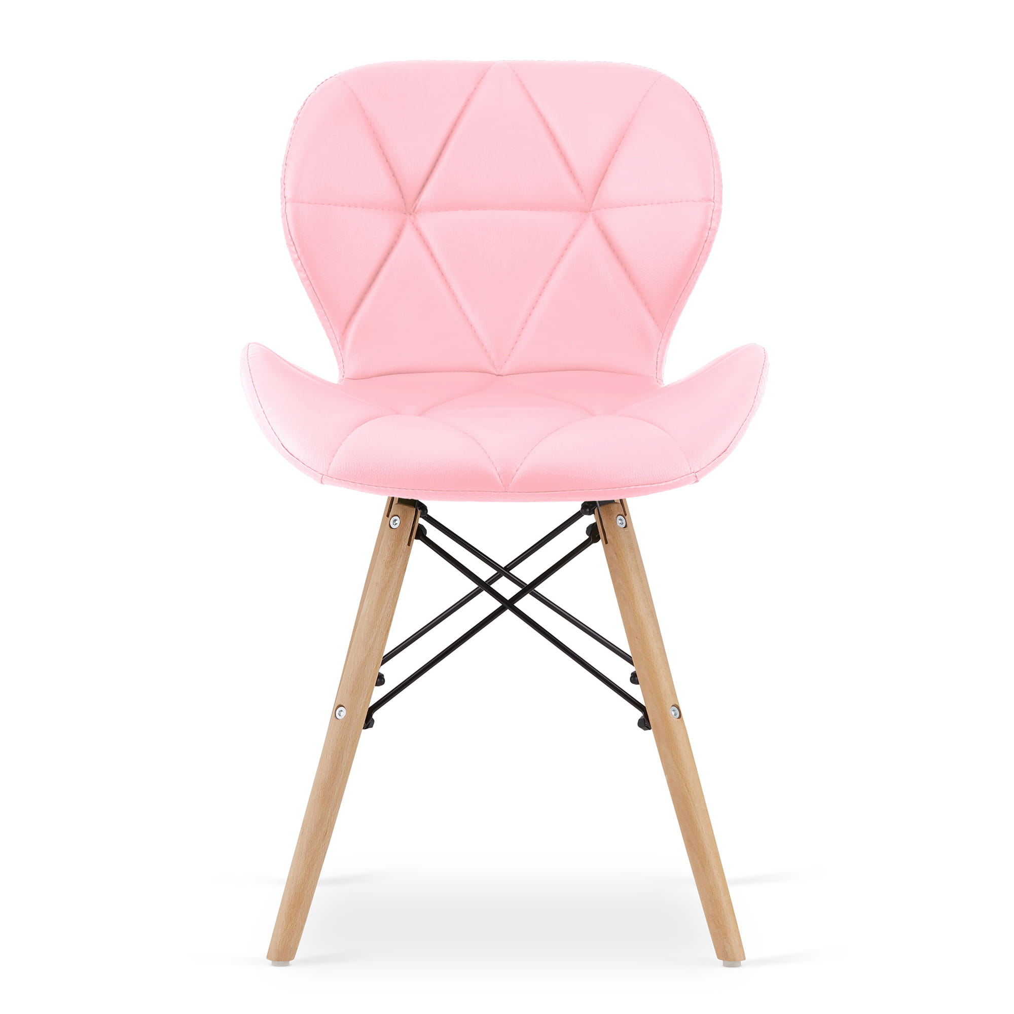 Set 4 scaune bucatarie, Piele ecologica, Fara manere, 73 cm, Roz - eMAG.ro