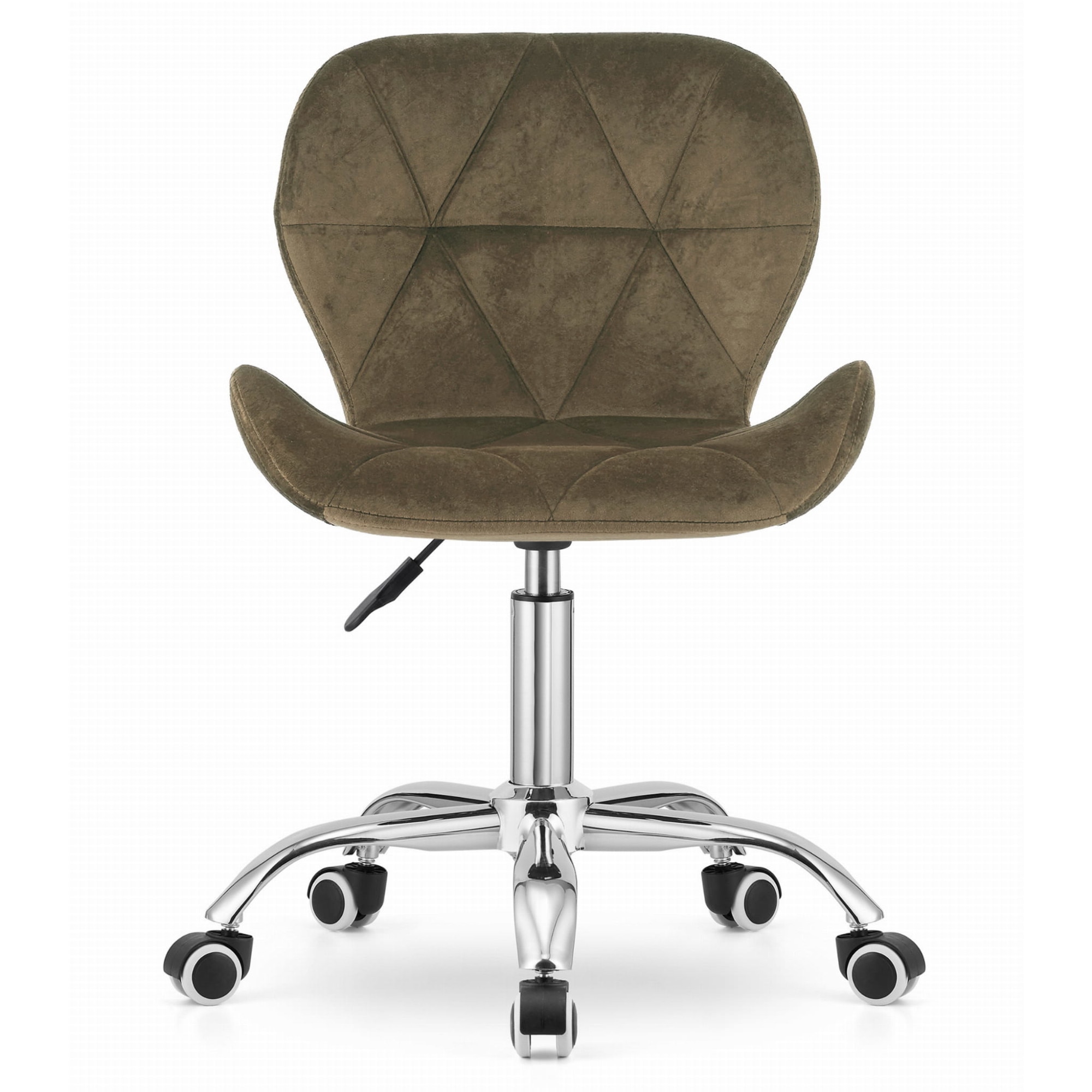 Scaun pivotant AVOLA, Metal/Catifea, 55 cm, Maro/Argintiu - eMAG.ro