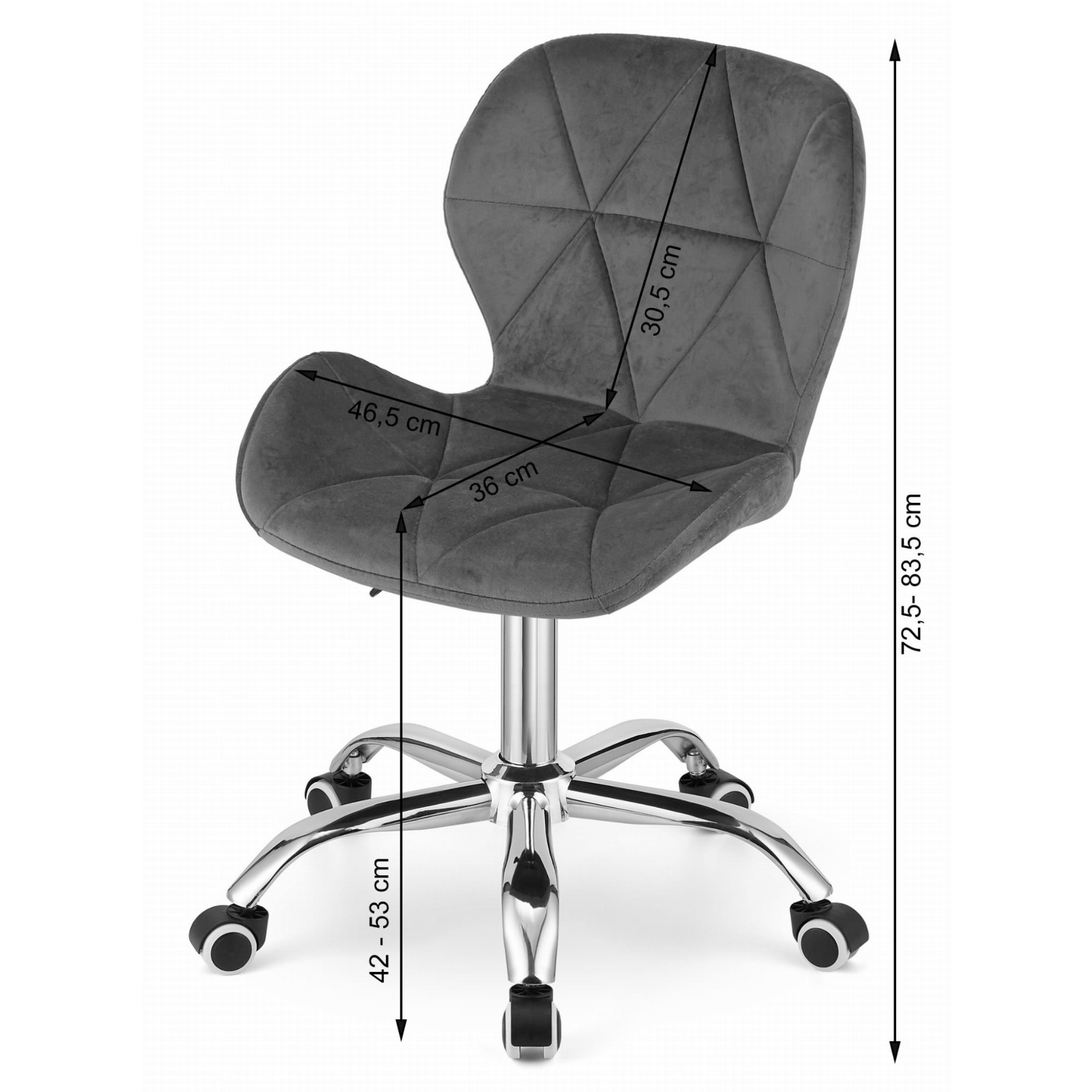 Scaun pivotant AVOLA, Metal/Catifea, 55 cm, Maro/Argintiu - eMAG.ro