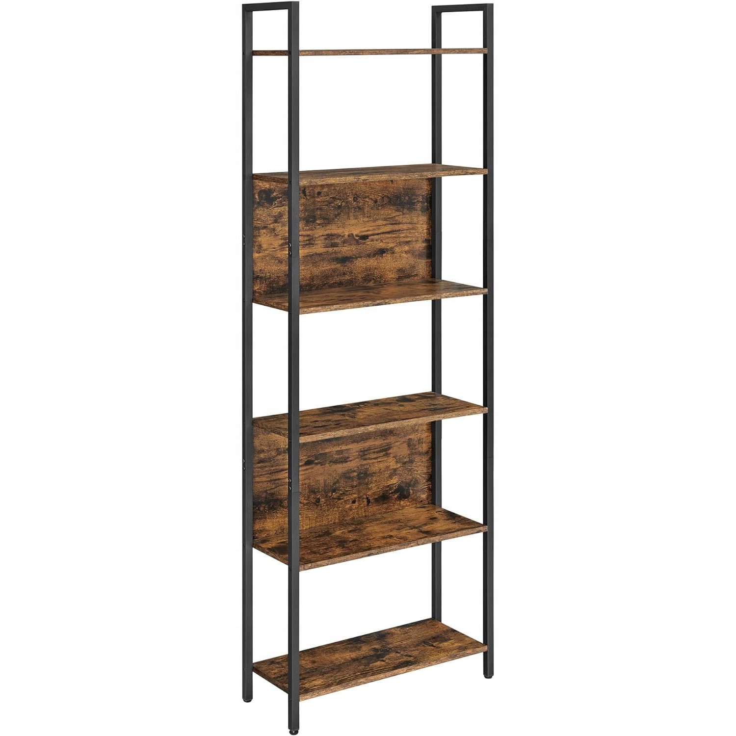 Dulap pentru carti, Pal/Otel, 60x24x186 cm, Maro/Negru - eMAG.ro
