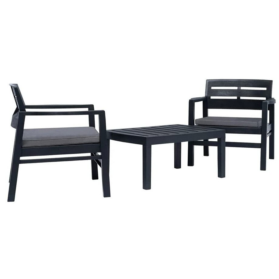 Set mobilier de gradina Bettina pentru 2 persoane Antracit - eMAG.ro
