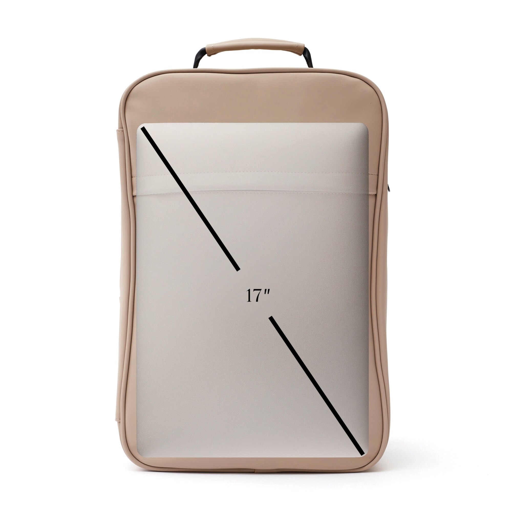 Rucsac minimalist, piele PU, bej - eMAG.ro