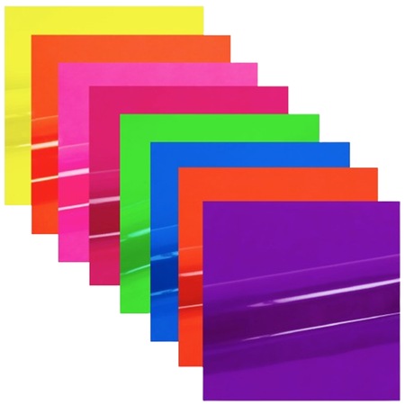 Set 8 Folii HTV Siser EasyWeed Fluo P.S. Film, A4, Culori Fluorescente ...