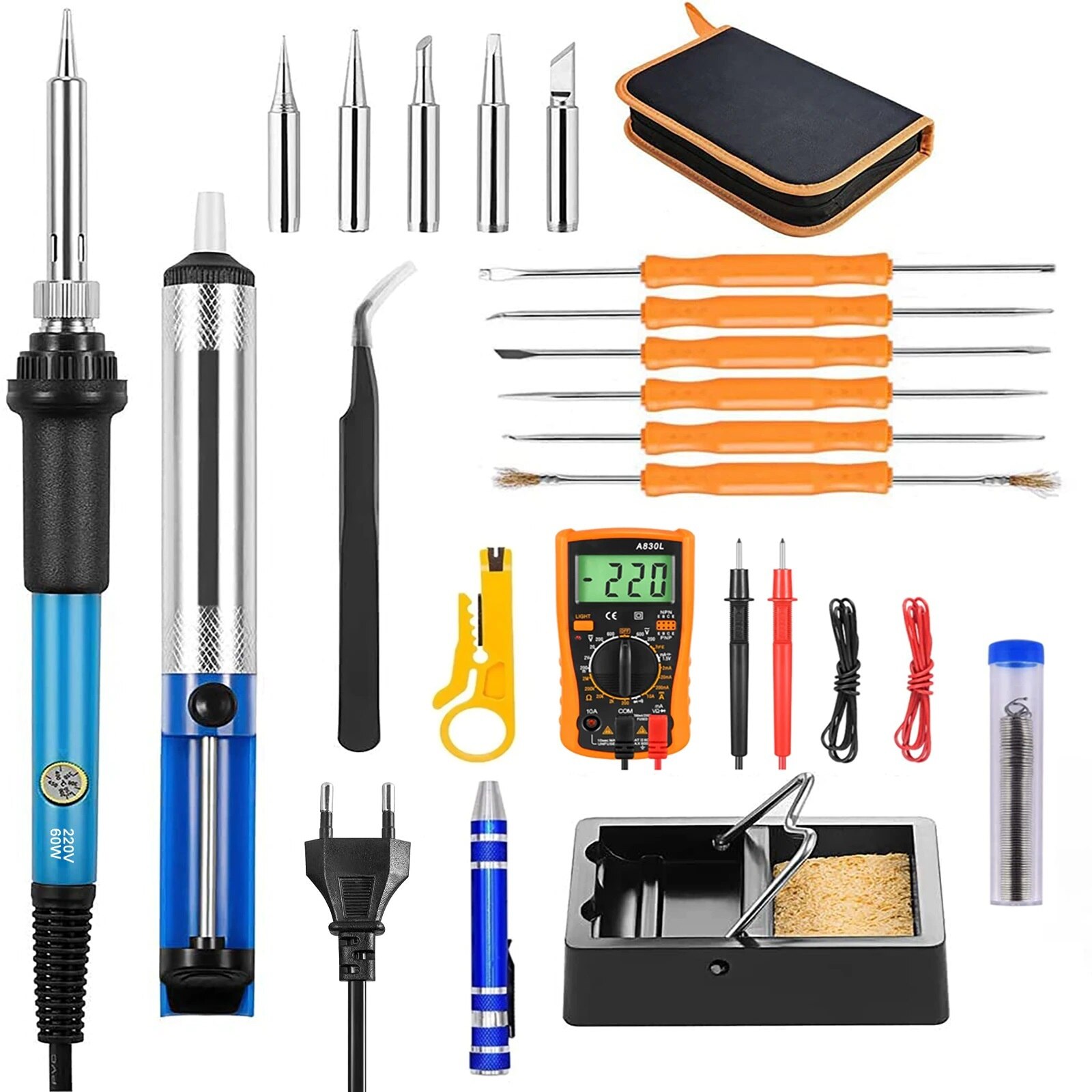 Kit pentru Lipit, Set cu Letcon de 60W, trusa cu temperatura lipire ...