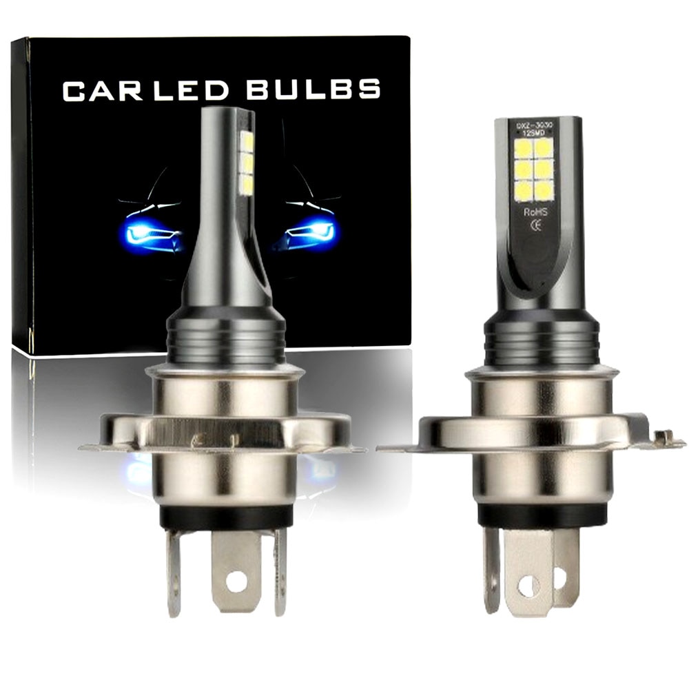 LED крушки H4, 100W, 2 бр., 12V, 6000K, Бяла светлина за мъгла, SONORH - eMAG.bg