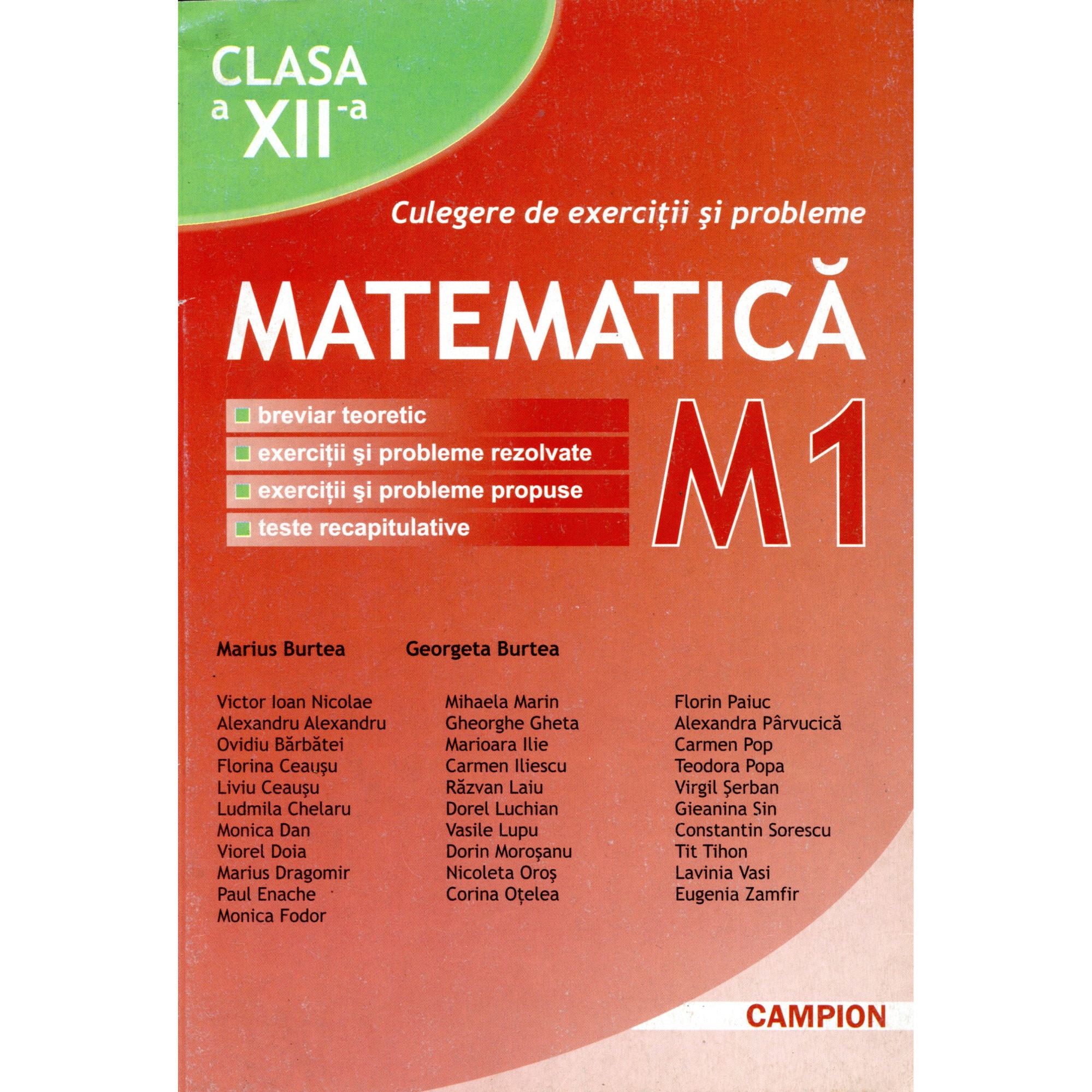 Matematica M1 clasa a XII-a - Marius Burtea - eMAG.ro