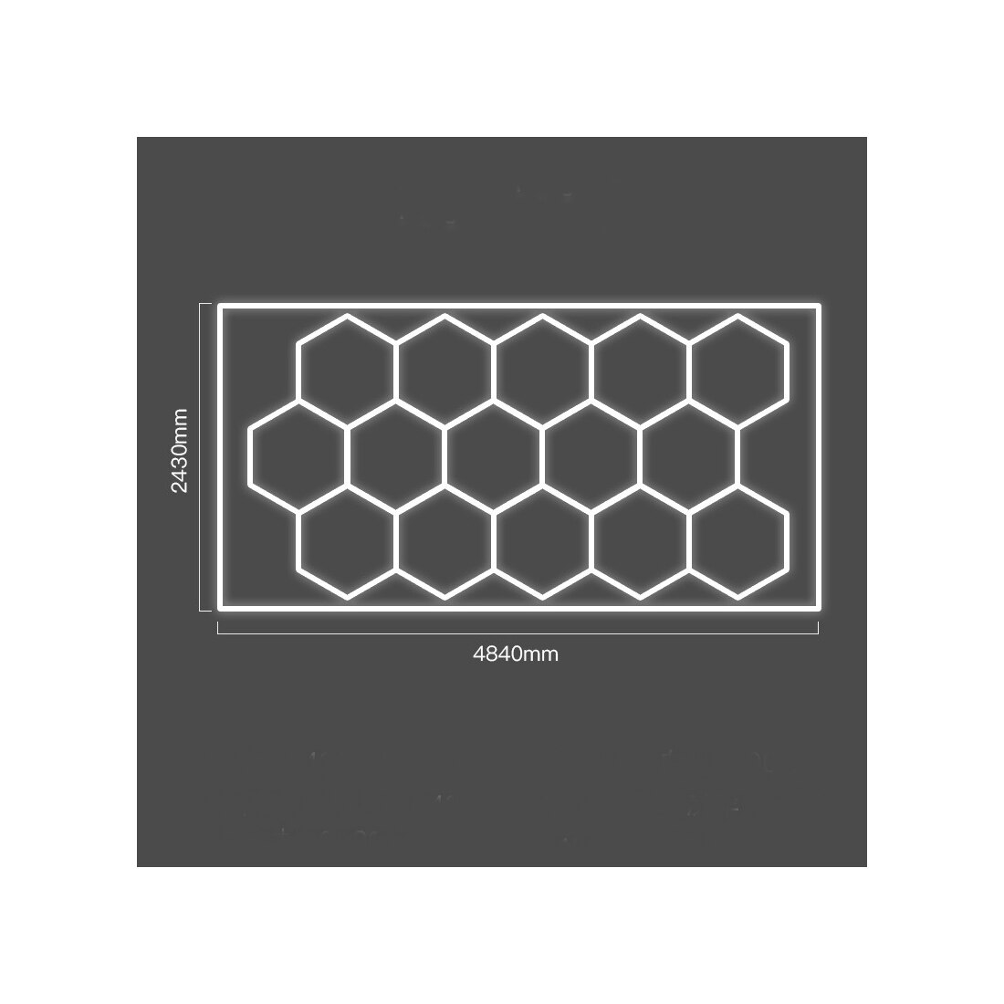 Sistem de Iluminat LED Hexagonal 243x483 cm, Putere 636W, Lumina Alb ...