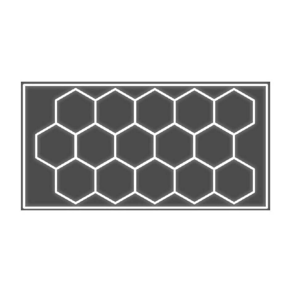Sistem de Iluminat LED Hexagonal 243x483 cm, Putere 636W, Lumina Alb ...