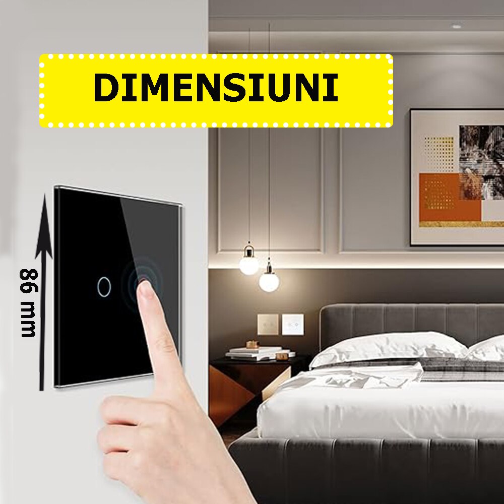 Intrerupator Lumina Dublu Cu Touch SIKS Din Sticla Securizata, De ...