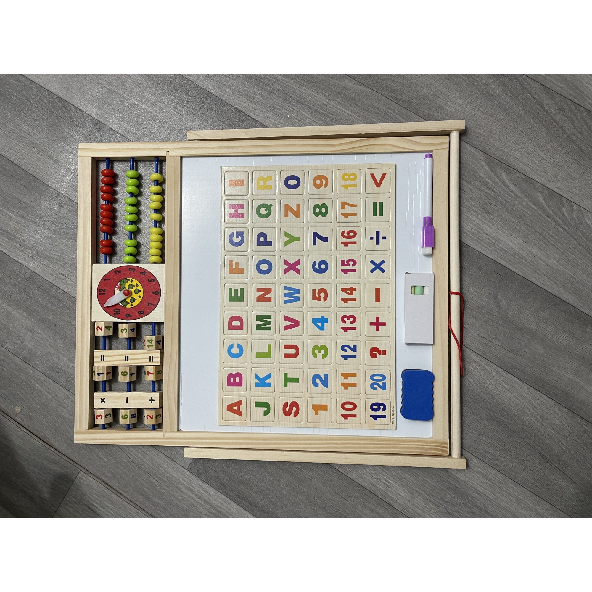 Tabla magnetica multifunctionala, 2 fete pentru scris cu numaratoare ...