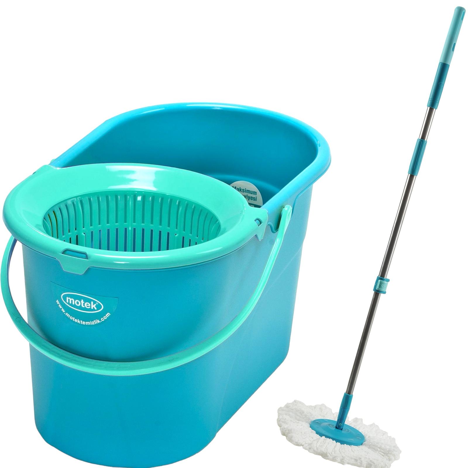 Set Mop cu Galeata Motek Premium cu Scurgere prin Rotatie si Mop 360 ...